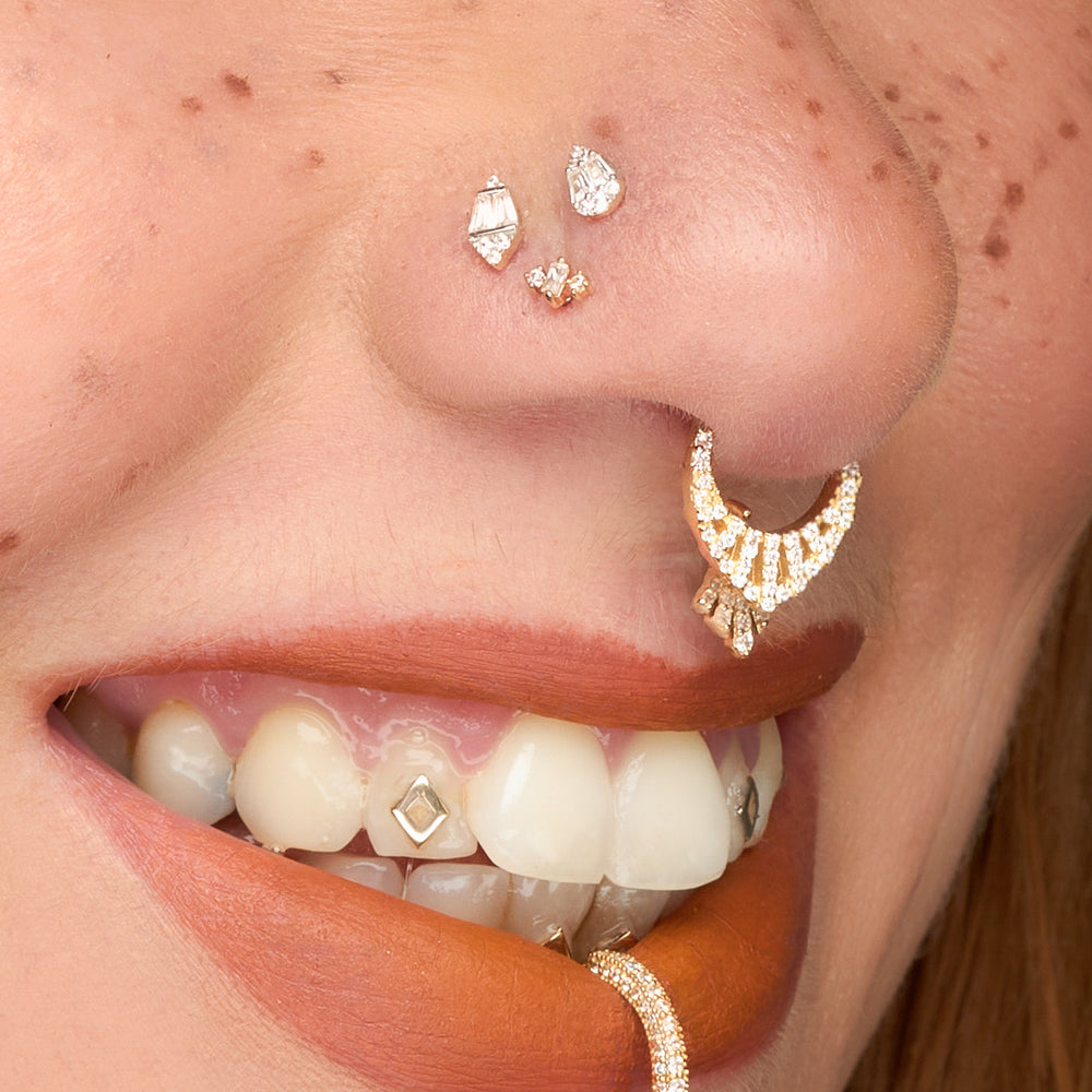 Daith Piercing Jewelry | Solid 14k Gold + Nickel-Free Clickers - Buddha ...