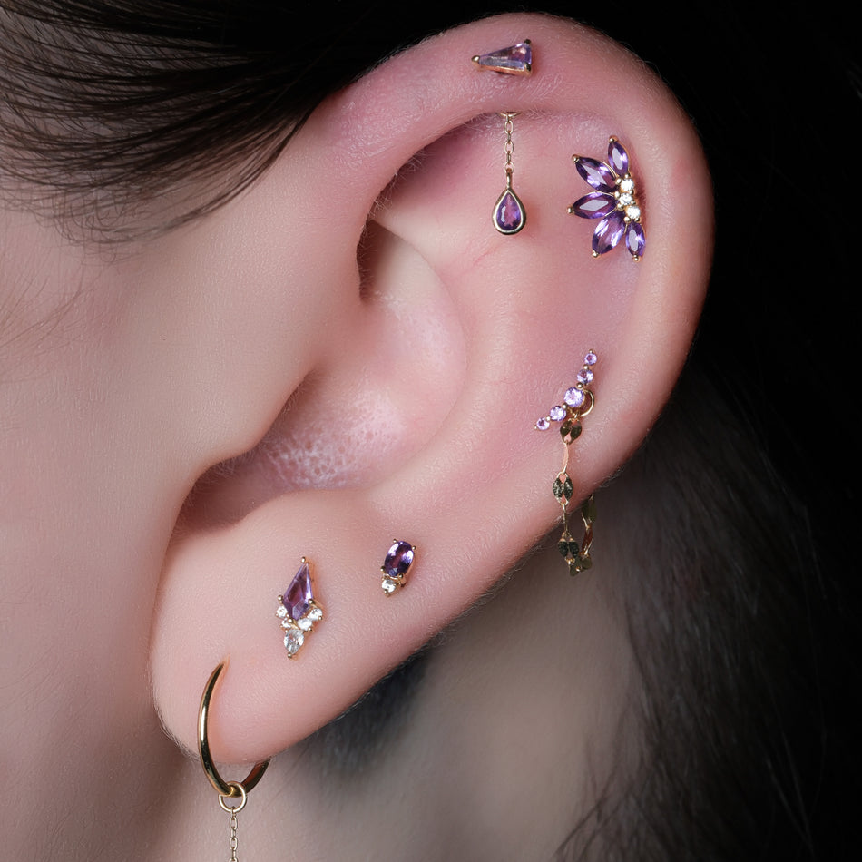 Amethyst Body Jewelry | Solid 14k Gold Body Piercing Jewelry - Buddha ...