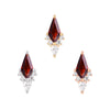 Afterglow - Garnet + CZ - Threadless End | Gold Piercing Jewelry ...