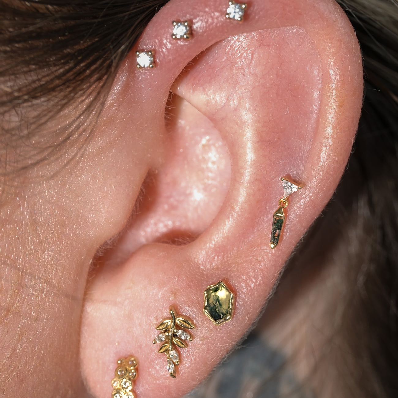 Savvy Threadless End with Moss Agate - Buddha Jewelry