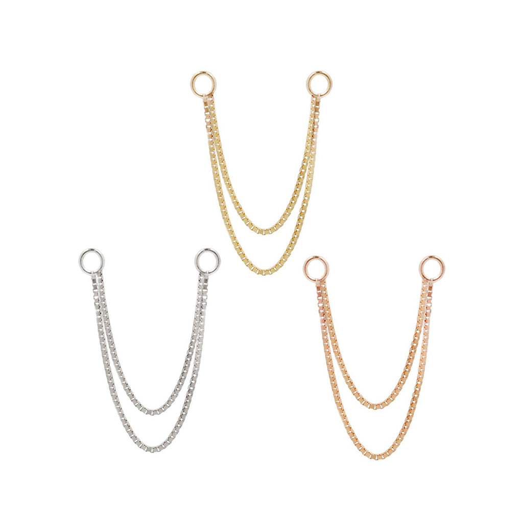 Double Box Chain - Solid 14k Gold - Body Jewelry – Buddha Jewelry
